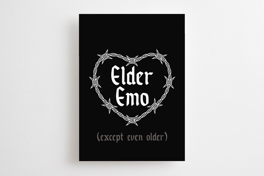 Elder Emo Birthday Card, Except Even Older, RIP My Youth, Heavy Metal ...