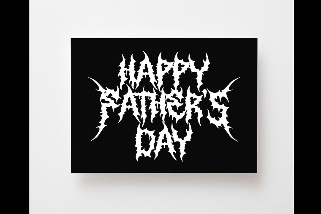 Heavy Metal Father’s Day Card, Emo Dad, Goth Best Dad Card, I Love You ...