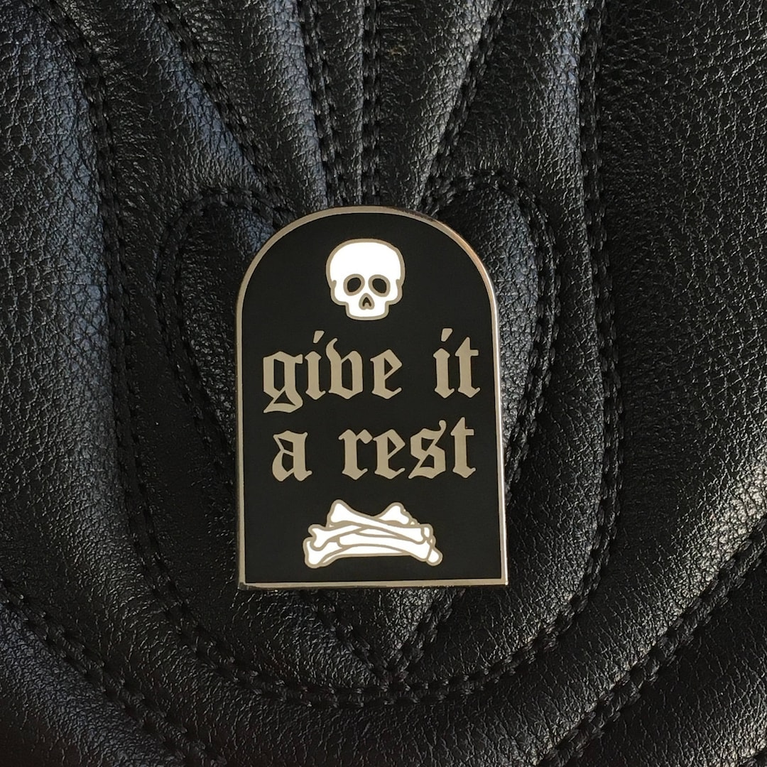 Goth Enamel Pin Badge, Gothic Pin, Headstone, Sarcastic Punny, Please ...