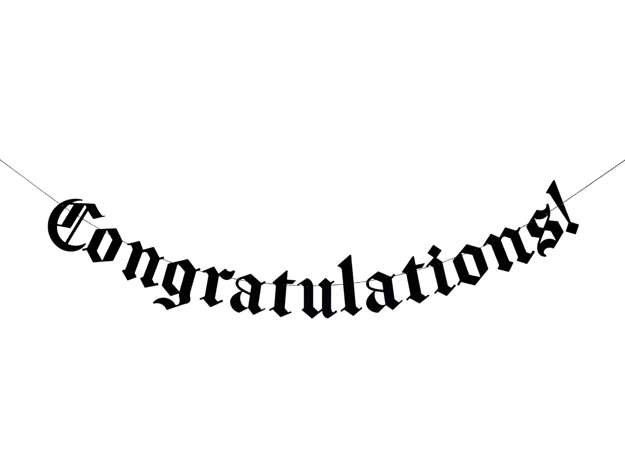 Congratulations Old English Gothic Banner Goth Blackletter - Etsy UK