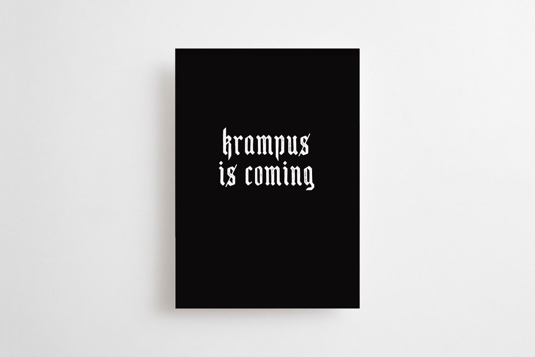 Krampus is Coming Goth Christmas Card Emo Christmas Black - Etsy