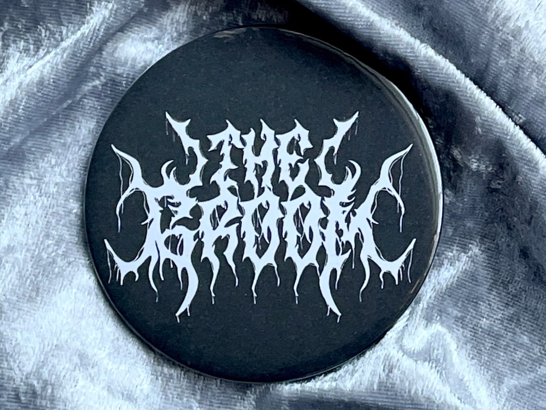 The Groom Black Metal Style Large Stag Party Badge, Heavy Metal ...