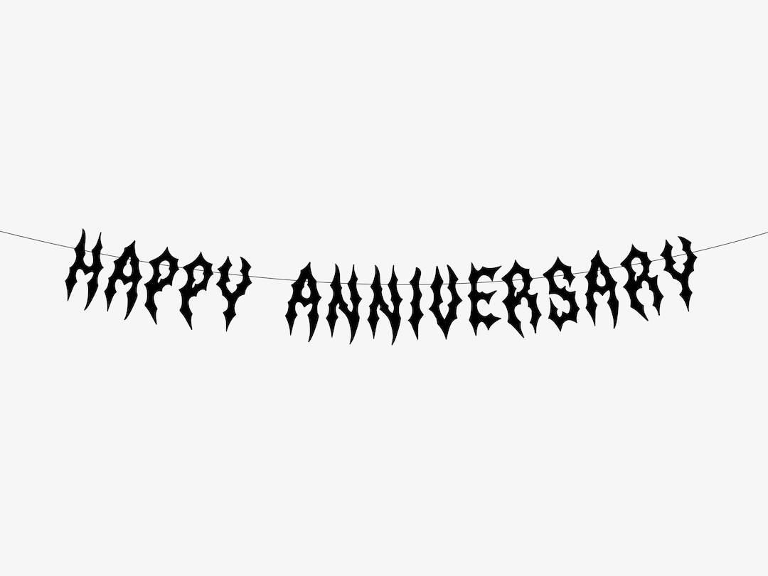 Happy Anniversary Heavy Metal Banner, Metalhead Decor, Goth Card ...