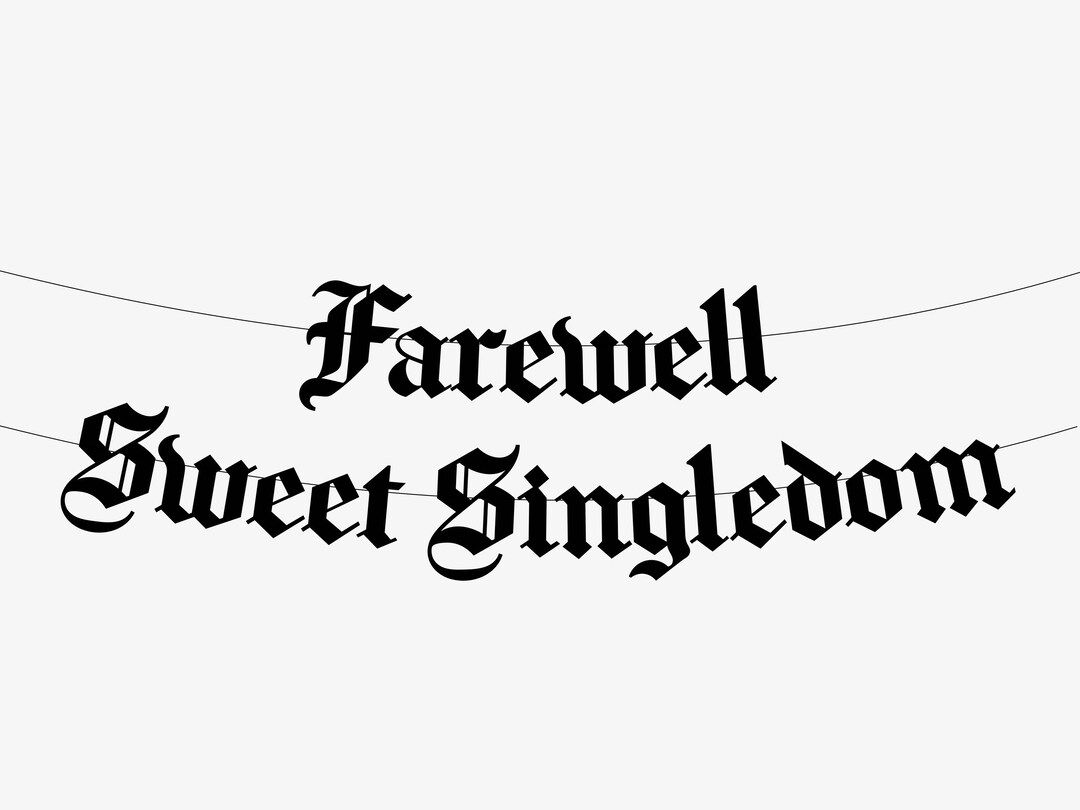Farewell Sweet Singledom Gothic Banner, Goth Bachelorette Decoration ...