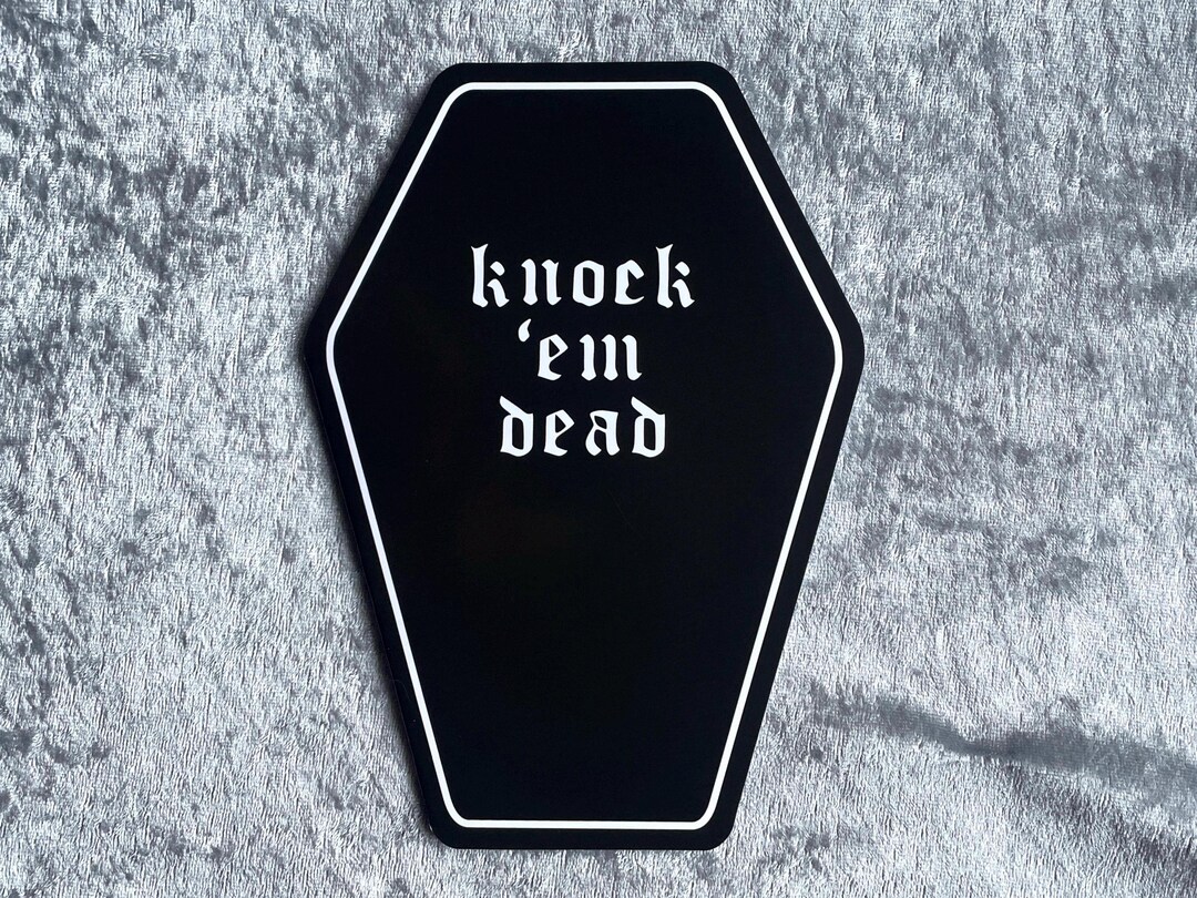 Goth Good Luck Card, Coffin Shaped Encouragement Card, Knock em Dead ...
