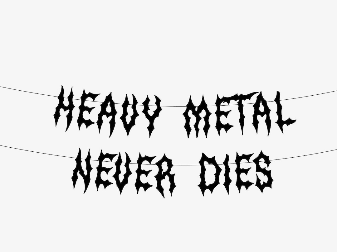 Heavy Metal Party Banner, Metalhead Birthday Party Decor, Goth Bunting ...