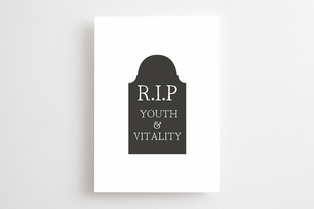 Headstone Birthday Card, Goth Funeral for My Youth, Heavy Metal, Gothic ...