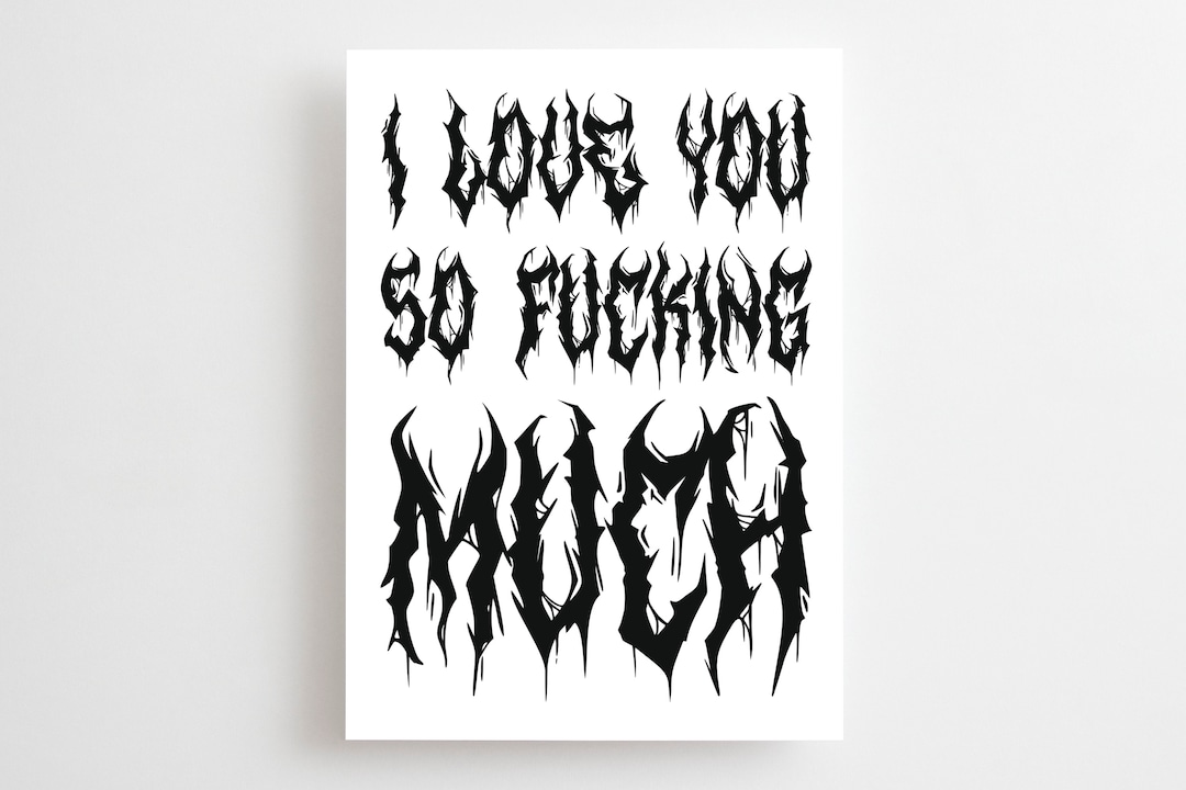 Heavy Metal Anniversary Card, Black Metal Valentines Card, Goth Gothic ...
