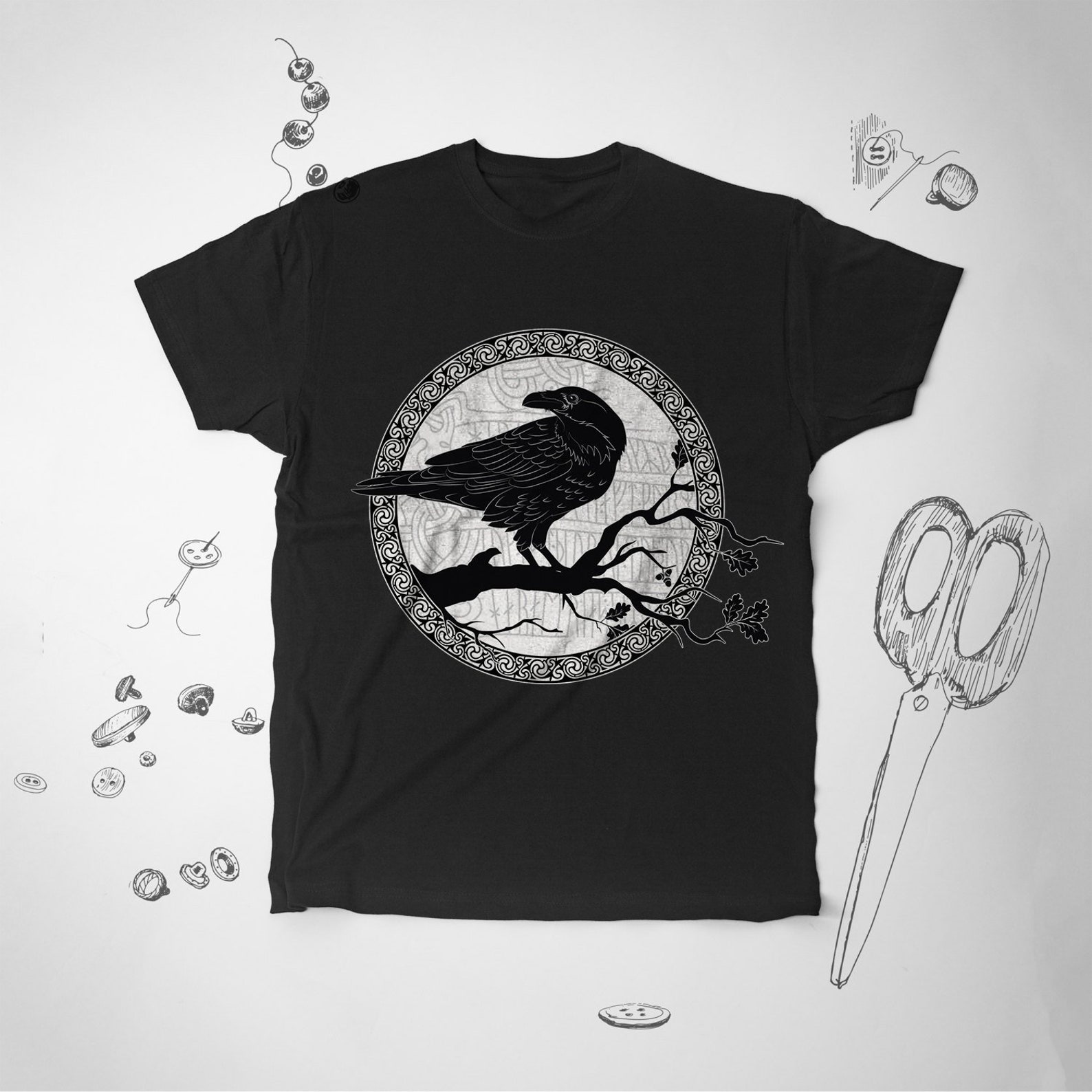 Raven Shirt Men Girl Women T Shirt Tshirt Goth Bird Graphic - Etsy