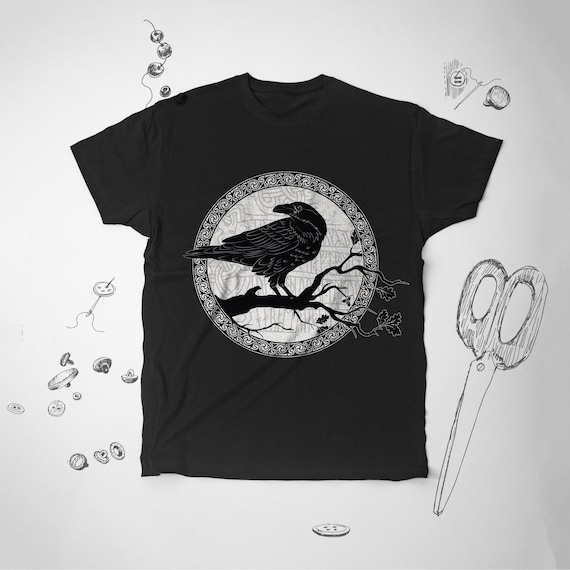 Raven Shirt Men Girl Women T Shirt Tshirt Goth Bird Graphic - Etsy