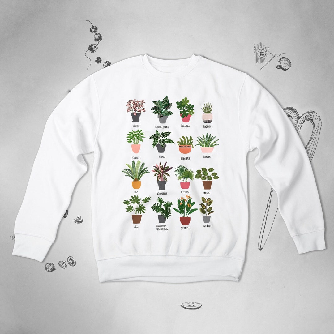 Plants Sweatshirt Trendy Graphic Design With Plants Garden Aesthetic ...