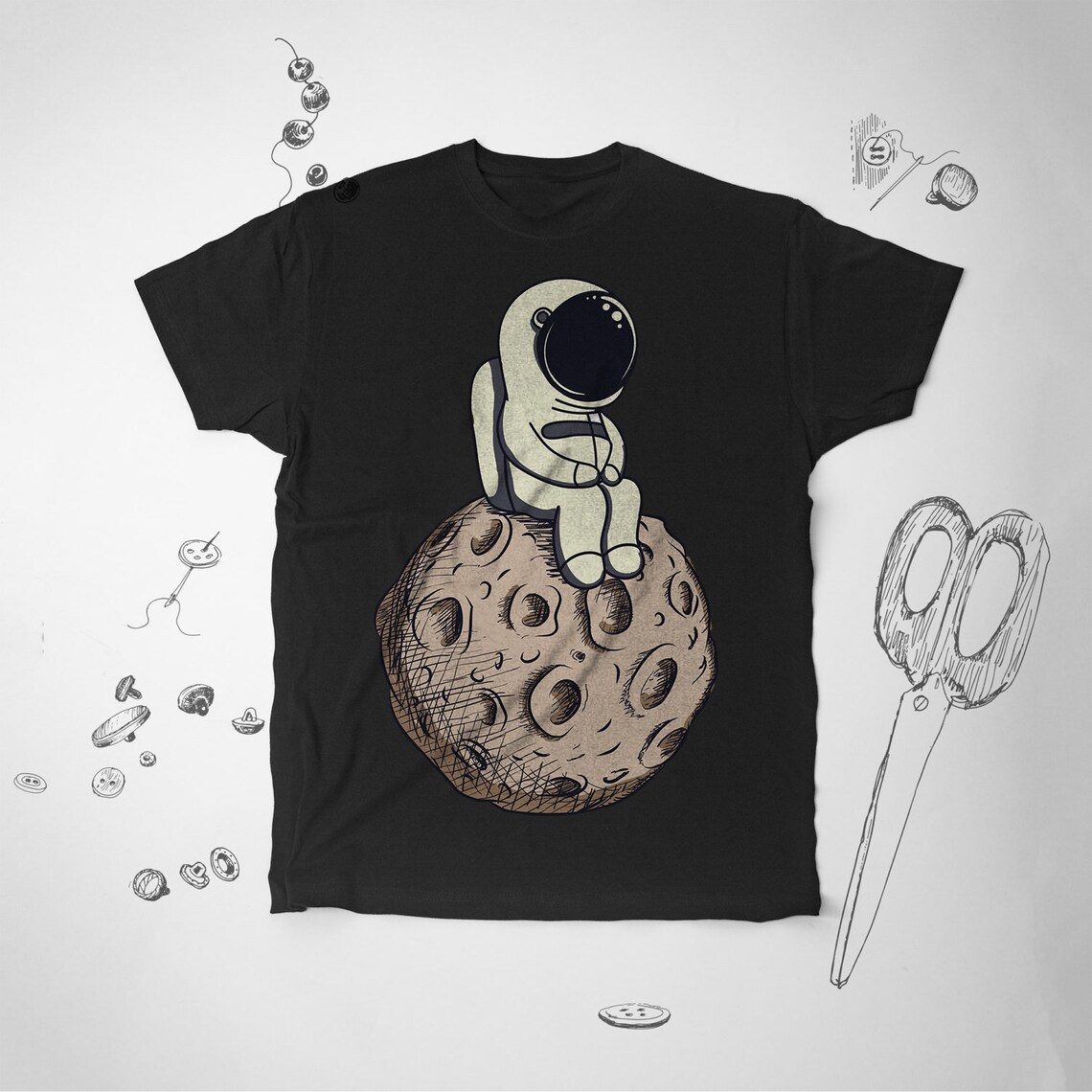 Astronaut Tshirt Graphic Tee Shirt Men Space Shirt Moon Tshirt | Etsy