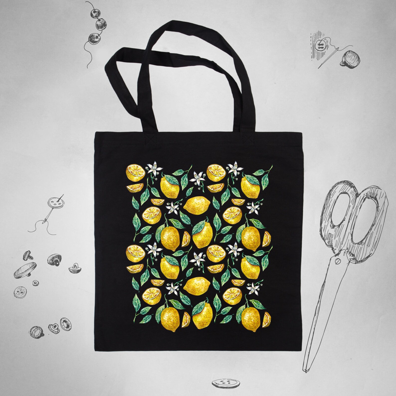 Lemons Tote Bag for Women Girls Beach Cotton Canvas Tote Bag - Etsy