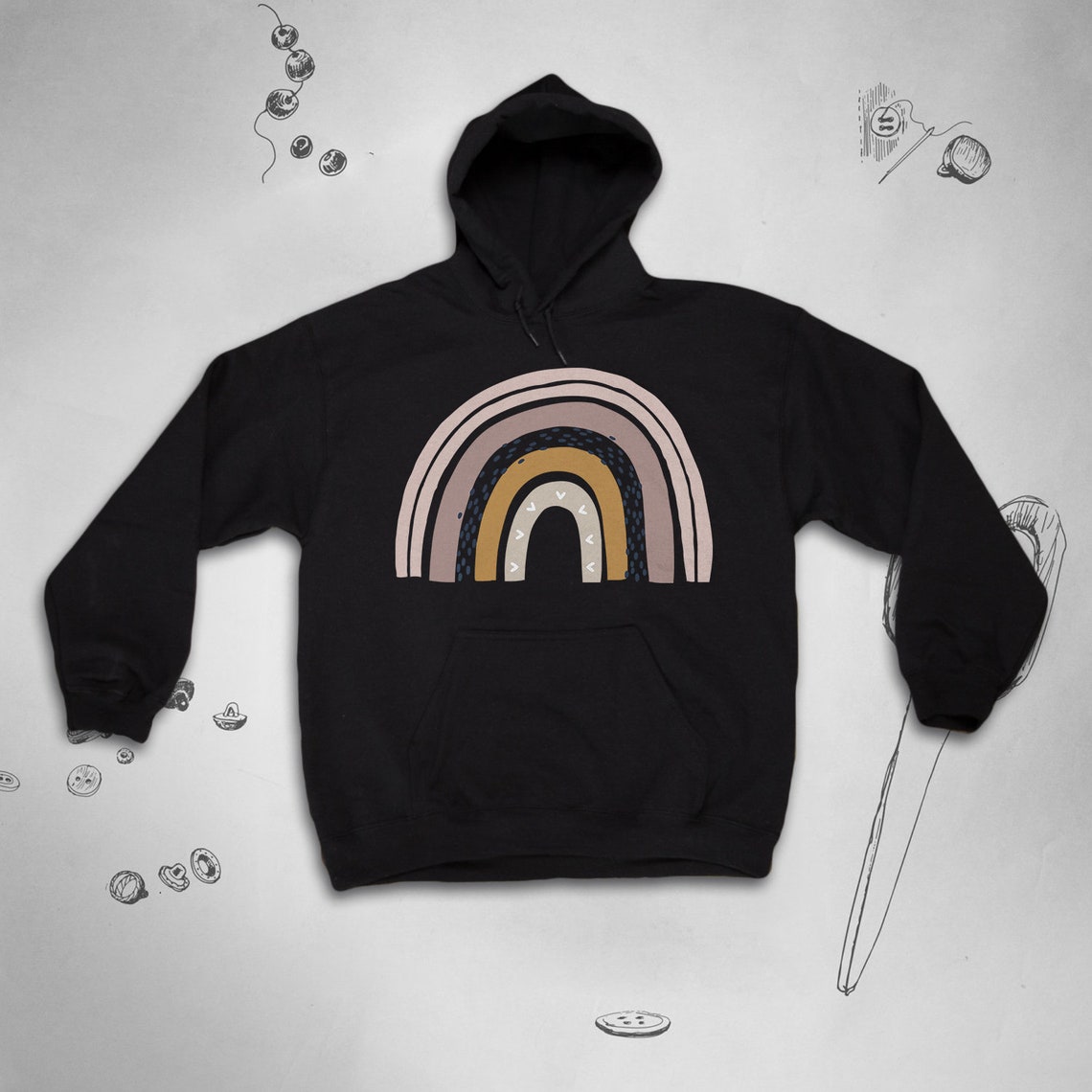 Rainbow Hoodie for Men Women Girls Sweatshirt Boho Abstract | Etsy