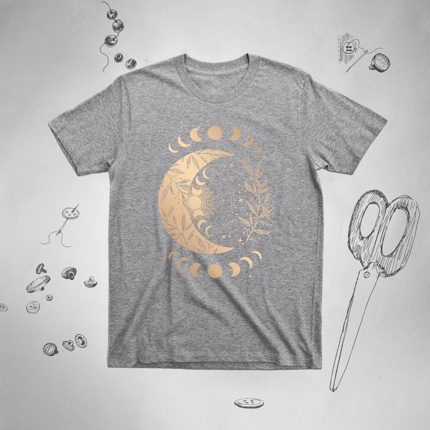 Moon Shirt Tshirt T Shirt Trendy Graphic Design Aesthetic Boho Stars ...