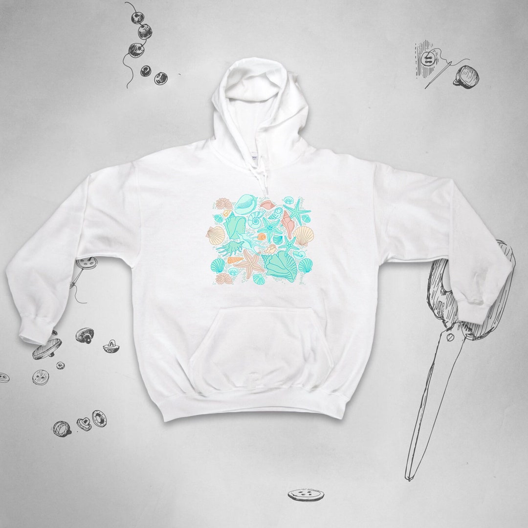 Seashells Hoodie Trendy Graphic Design Cute Shells Aesthetic Ocean ...