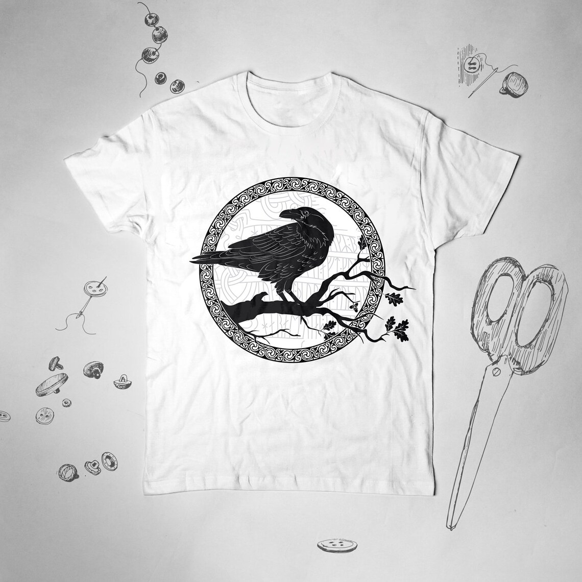 Raven Shirt Men Girl Women T Shirt Tshirt Goth Bird Graphic - Etsy