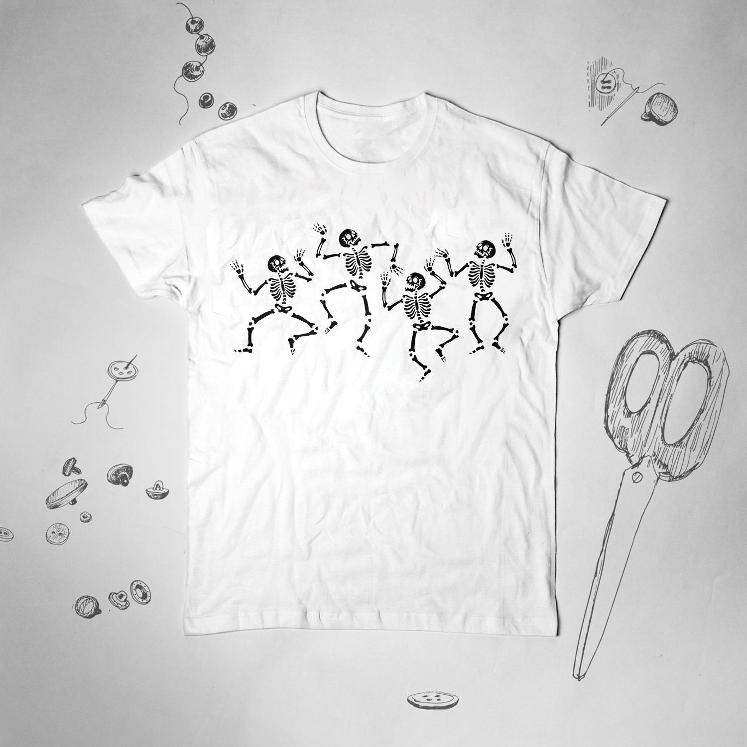 Skeleton shirt for Men Women Girls tee t shirt tshirt Goth | Etsy