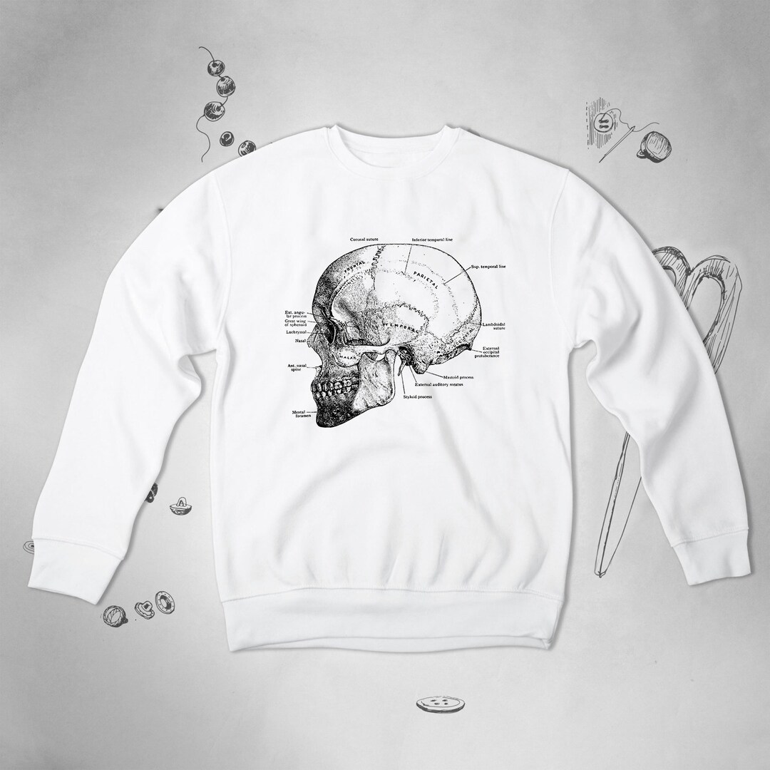 Skull Sweatshirt Trendy Graphic Design for Doctor for Nurse Aesthetic ...