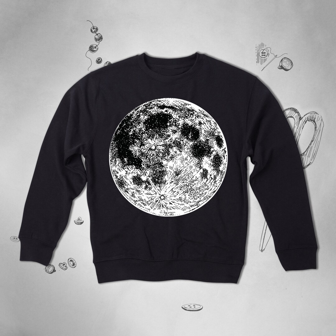 Moon Sweatshirt Space Hipster Men Women Unisex Sweatshirt Graphic ...