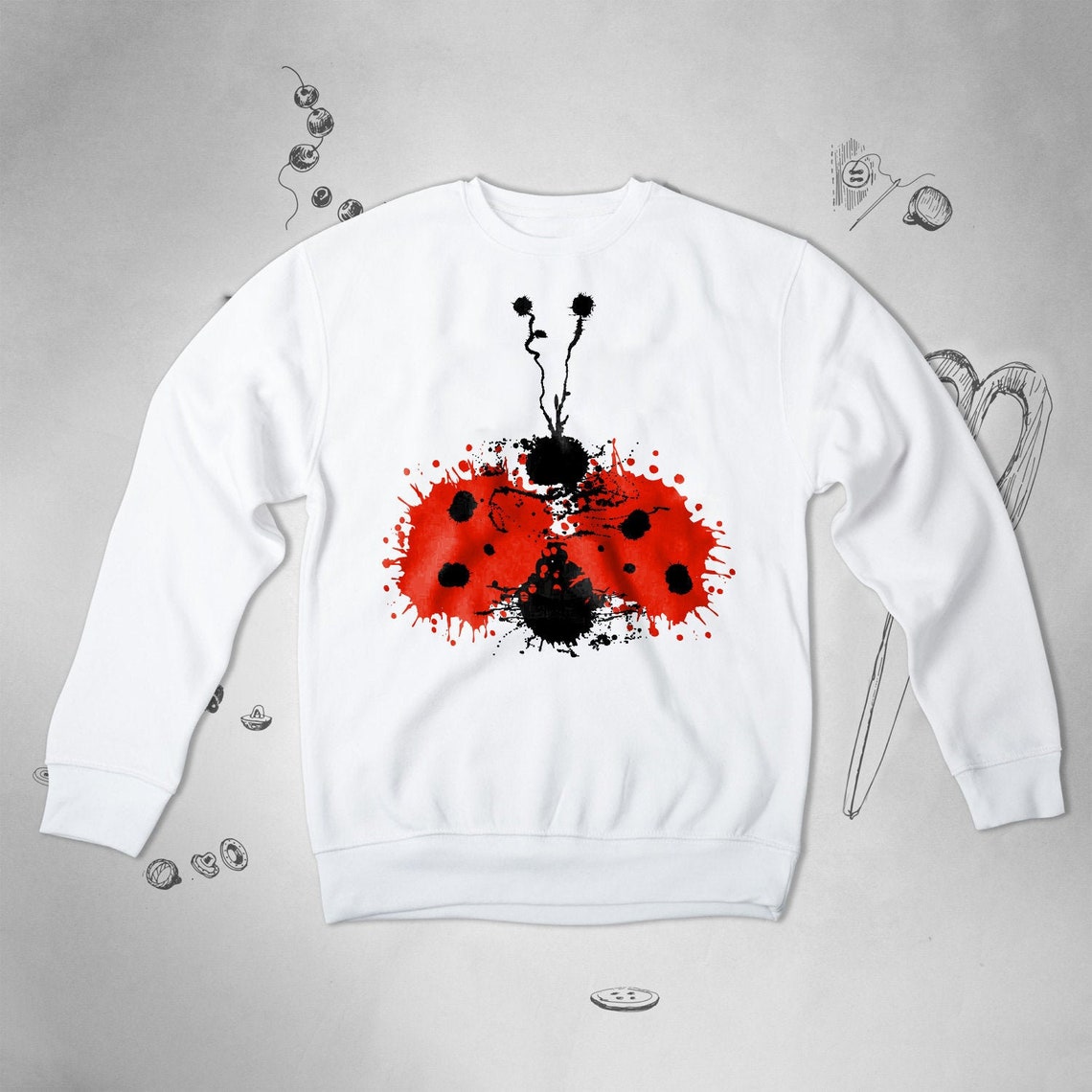 Ladybug Sweatshirt for Men Women Girl Sweater Cute Art Graphic - Etsy
