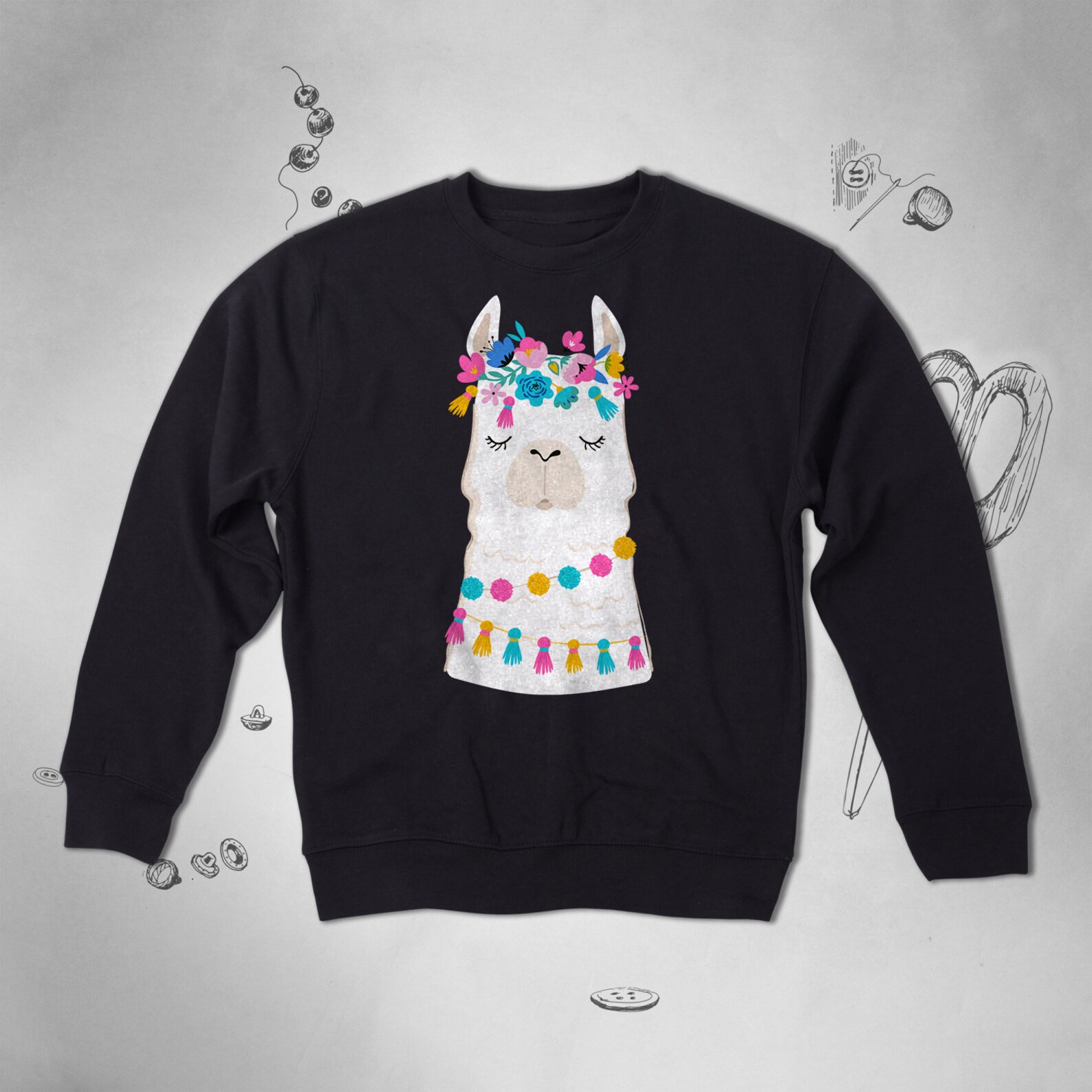 Llama Sweatshirt for Men Women Girls Sweater Cute Animal - Etsy