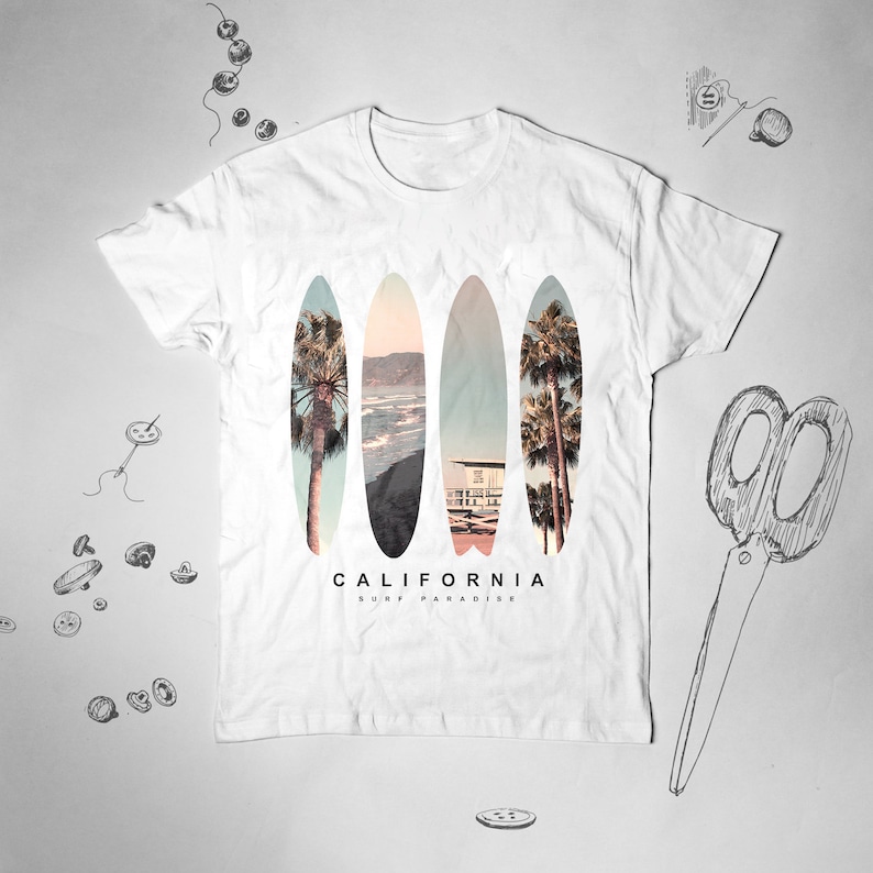 California Shirt Surf Shirt Surfing Shirt Graphic Tshirt Men - Etsy