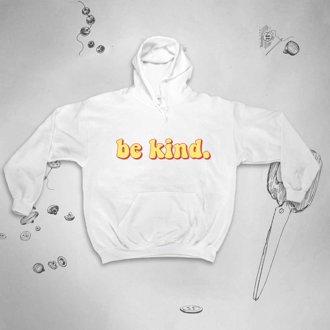 Be Kind Hoodie for Men Women Girls Sweatshirt Quote Vintage Unisex ...