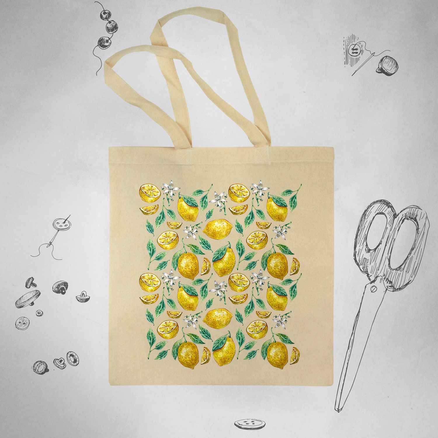 Lemons Tote Bag for Women Girls Beach Cotton Canvas Tote Bag | Etsy