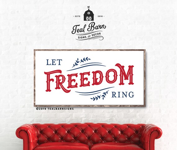 Let Freedom Ring Chalkboard Framed Wood Sign Independence | Etsy