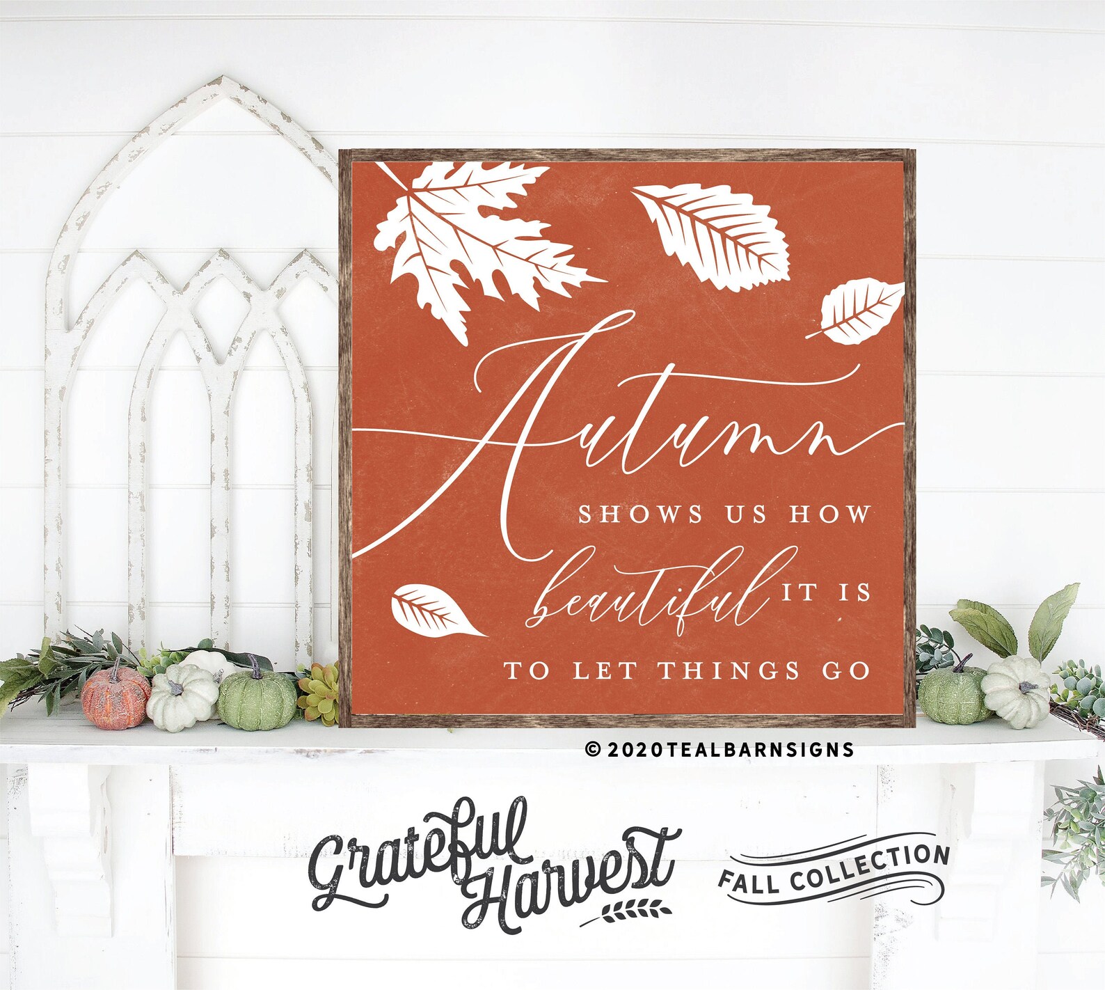 Autumn Shows Us How Beautiful It is to Let Things Go Sign Hand | Etsy