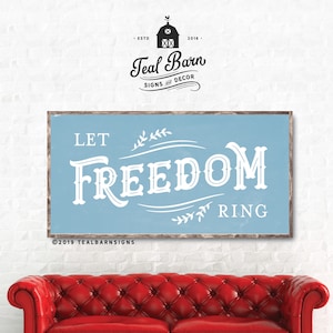 Let Freedom Ring Chalkboard Framed Wood Sign Independence | Etsy