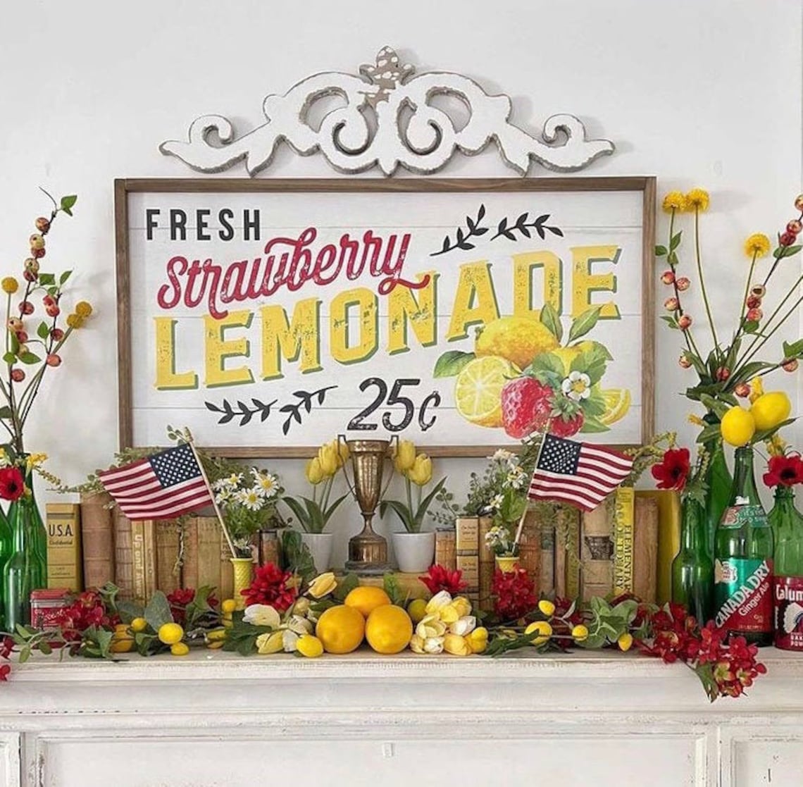 STRAWBERRY LEMONADE SIGN | Etsy