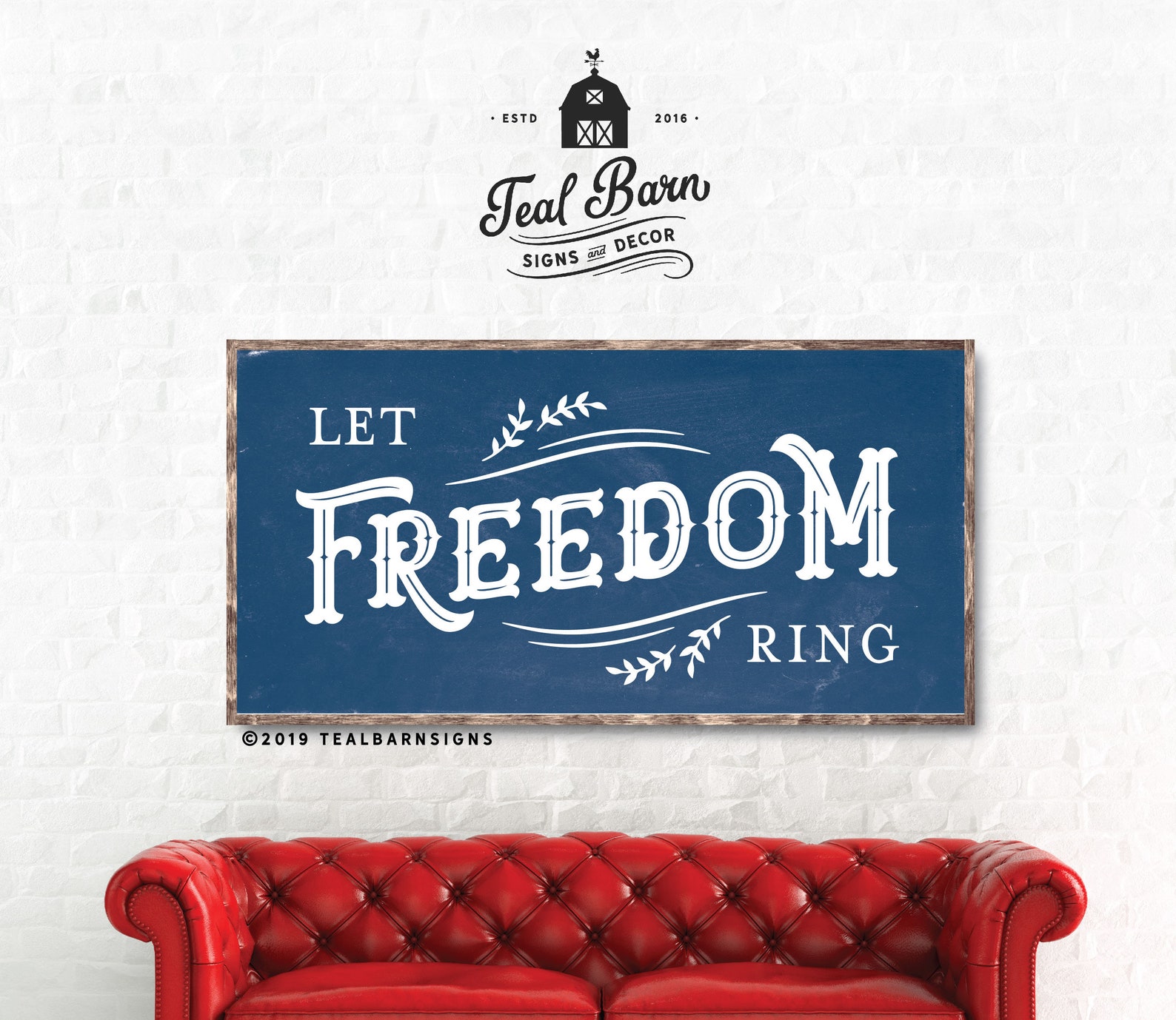 Let Freedom Ring Chalkboard Framed Wood Sign Independence | Etsy