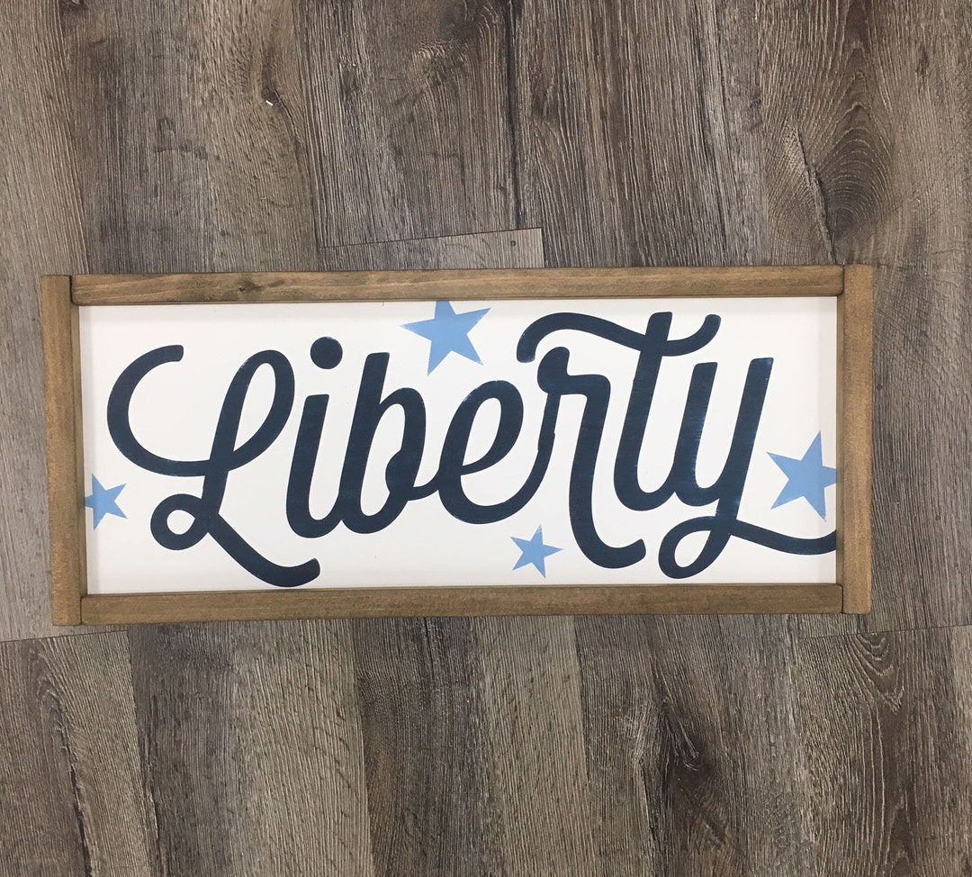 READY TO SHIP Liberty Framed Wood Sign Independence Day - Etsy