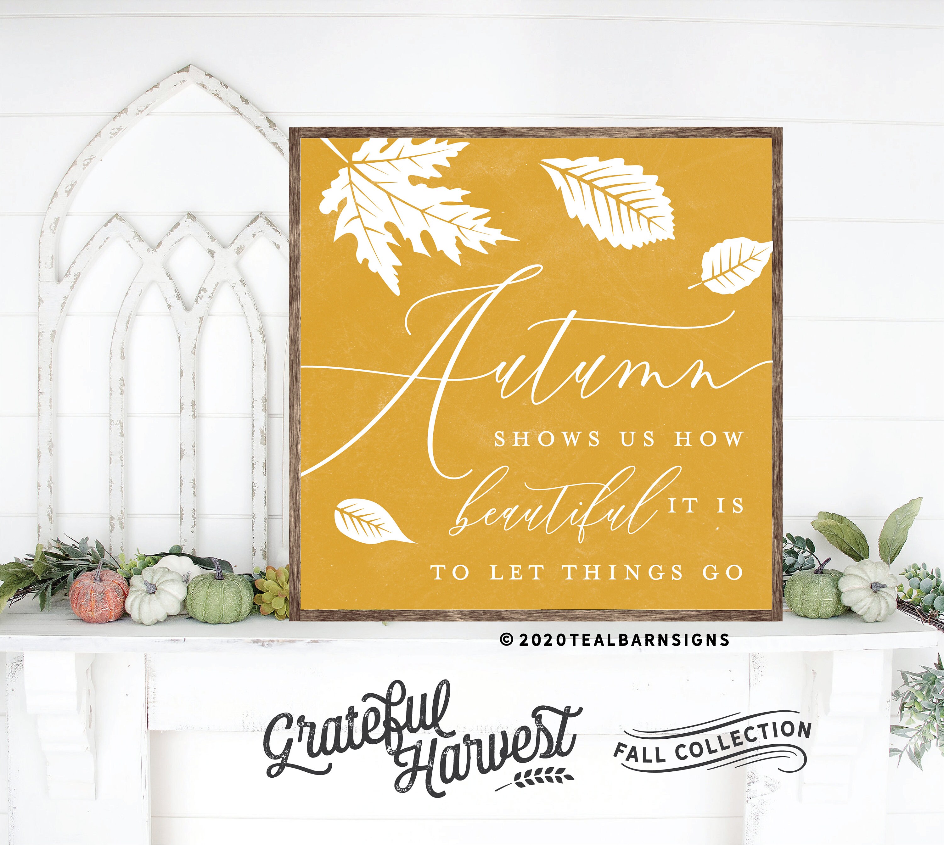 Autumn Shows Us How Beautiful It is to Let Things Go Sign Hand | Etsy