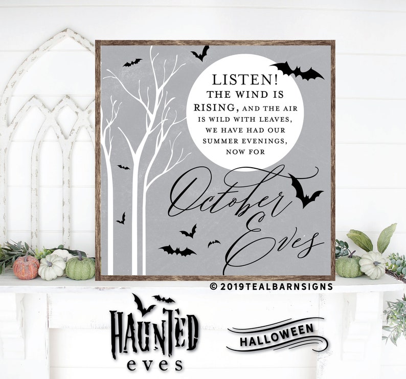 October Eves Halloween Fall Sign Autumn Hand Painted Framed - Etsy