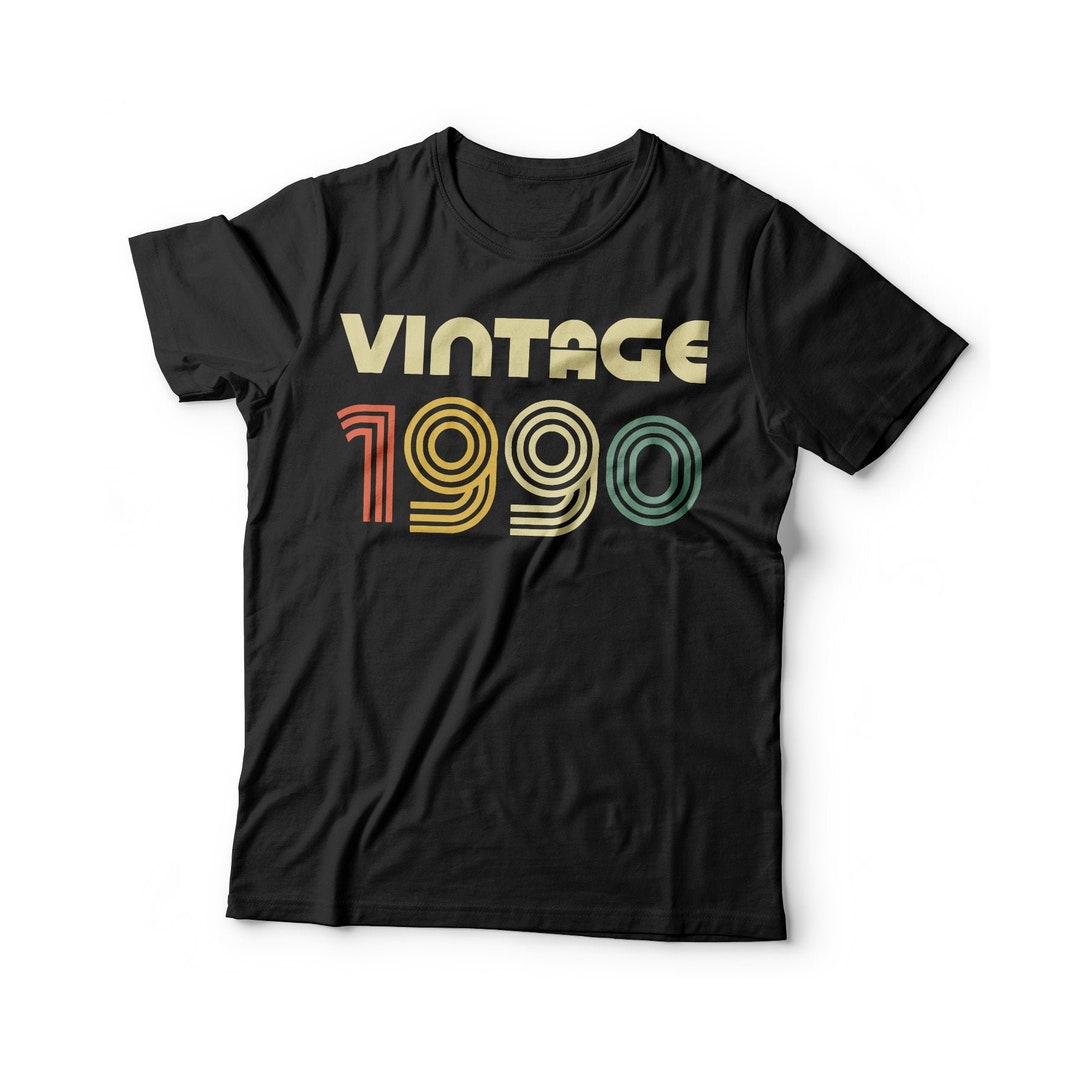 Vintage 1990 T-shirt Unisex Women Men Funny Retro Font 32nd - Etsy