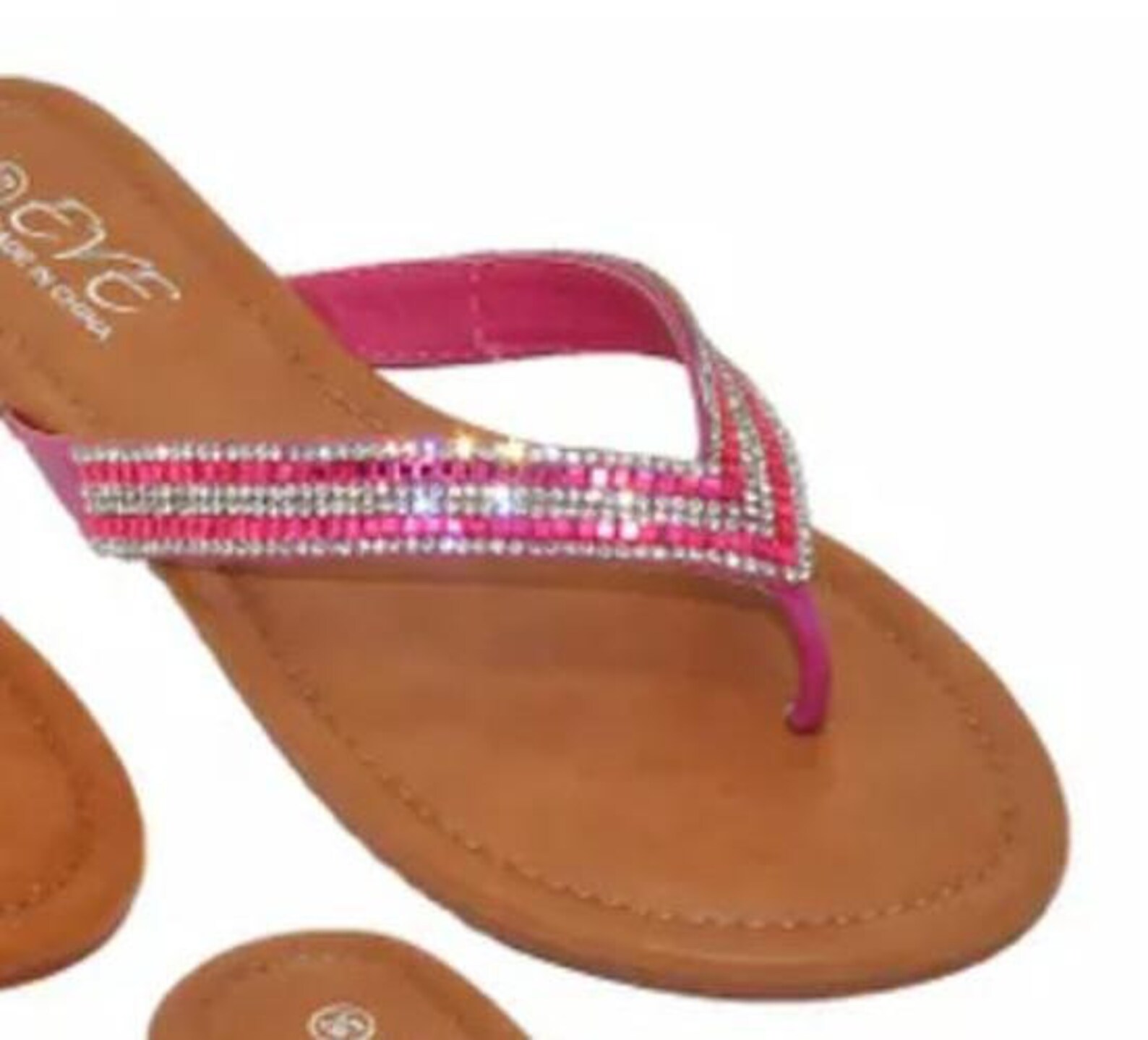 EVE WOMEN'S SANDALS Bling Studded Flip Flops Toe Thong New Tan2052 - Etsy