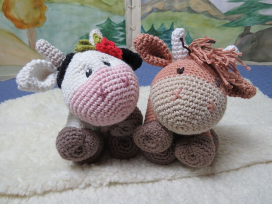Cow, Highland Cattle, Gift, Amigurumi, Crocheted Animal, Cuddly Toy ...
