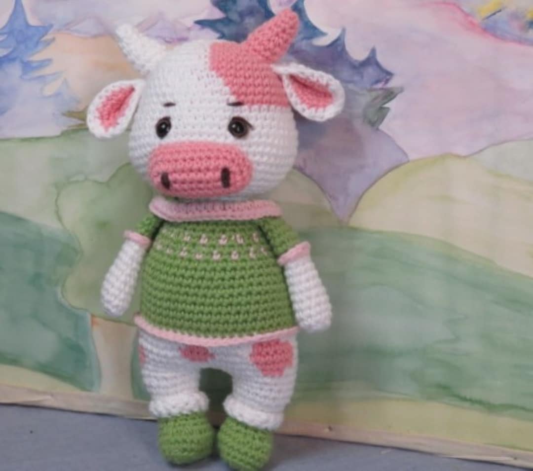 Cow, Gift, Amigurumi, Crocheted Animal, Cuddly Toy, Handwork, Unique ...