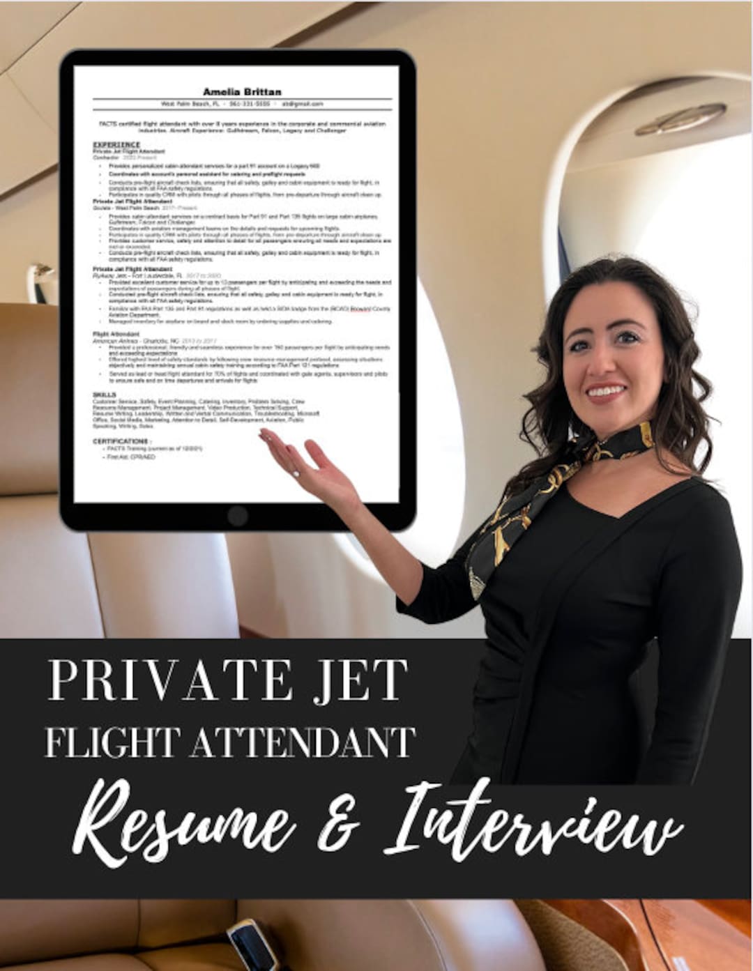 Interview & Resume Guide for Private Jet Flight Attendants - Etsy