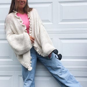 Tara Ruffled Cardigan Knitting Pattern - Etsy