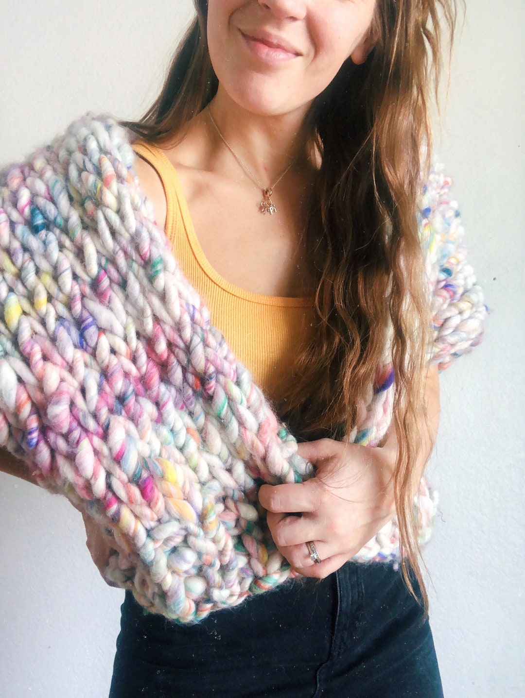 Unicorn Yarn Crop Cardi Knitting Pattern - Etsy