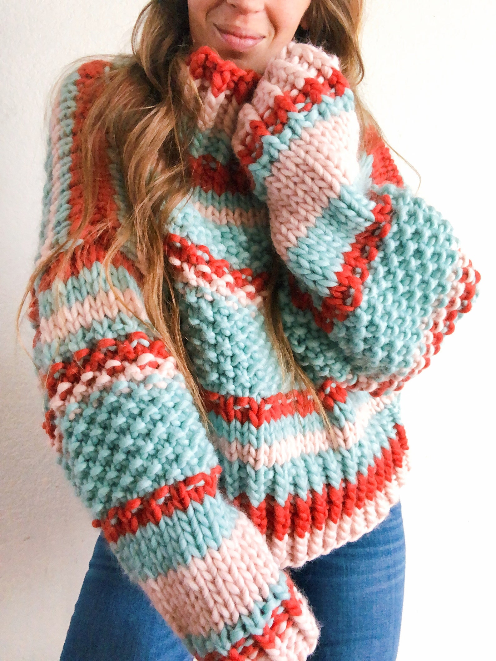 Snowflakes N Candy Canes Sweater Pullover Cozy Knitting | Etsy