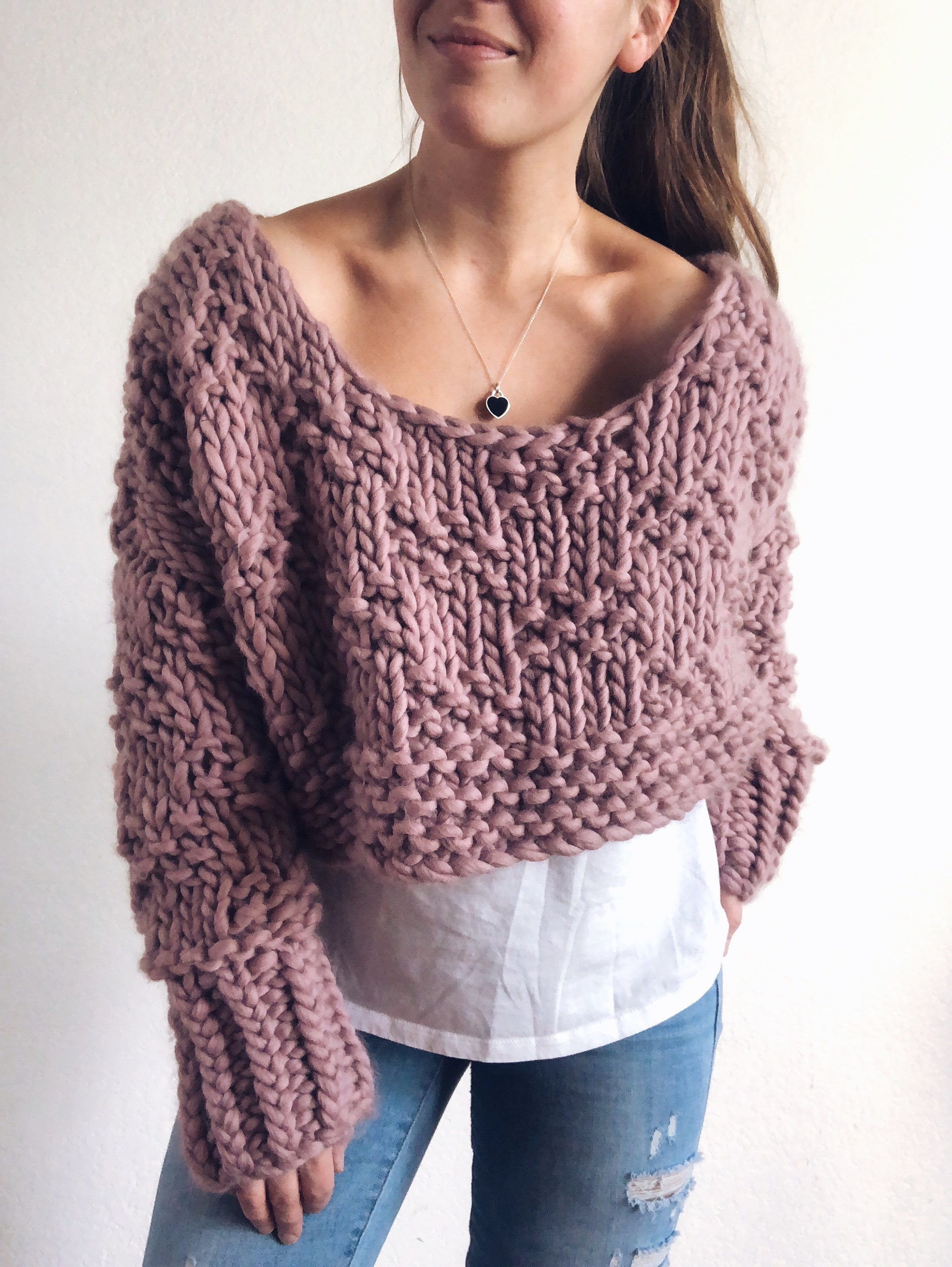 Go With the Flow Crop Wool Sweater Knitting Pattern - Etsy