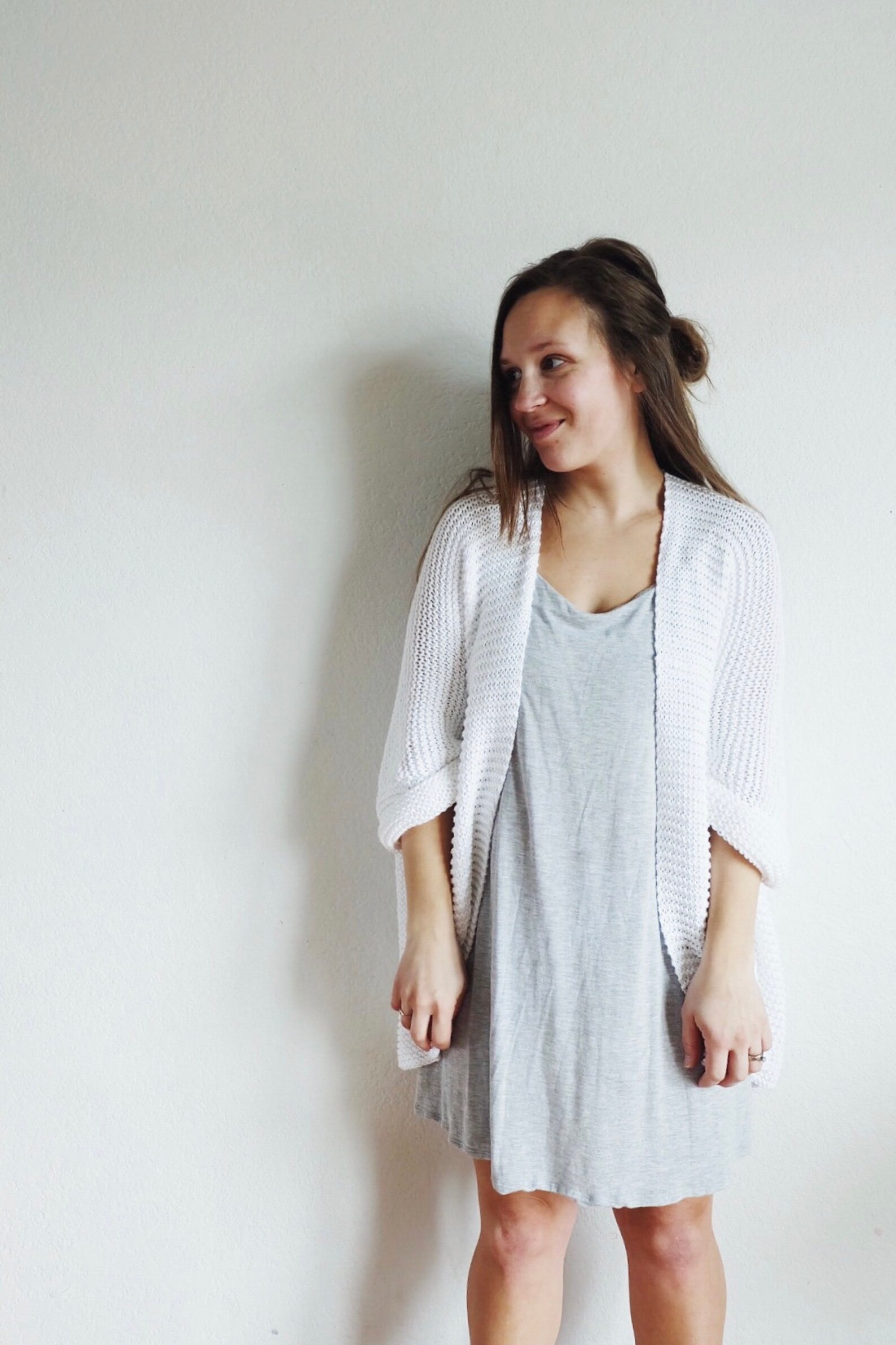 Garter Stitch Kimono Spring Cardigan Knitting Pattern | Etsy