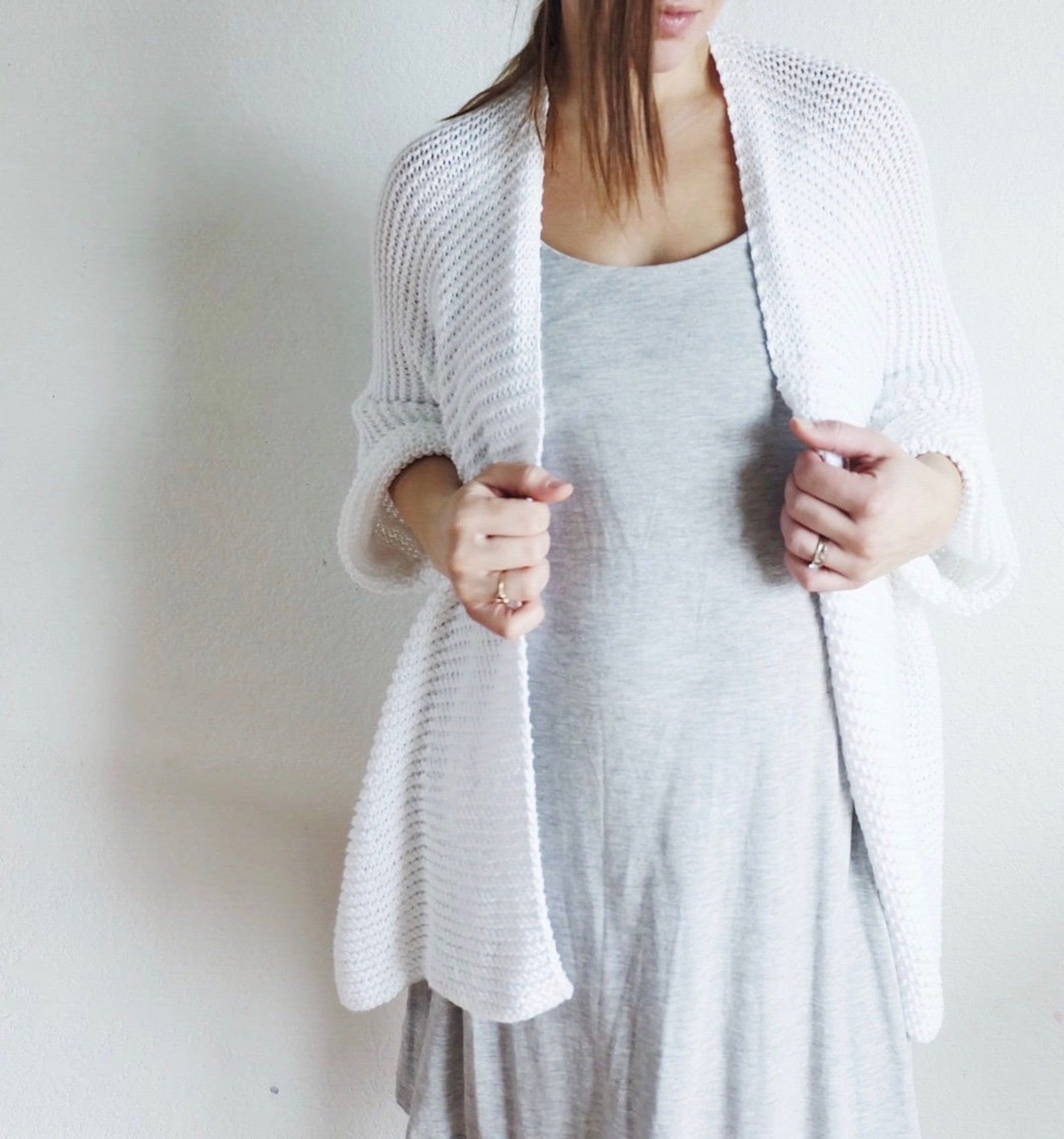 Garter Stitch Kimono Spring Cardigan Knitting Pattern | Etsy