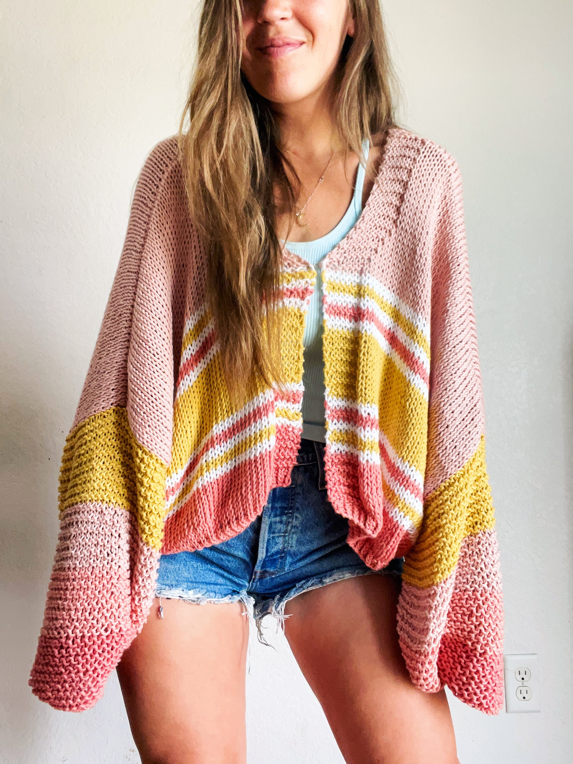 Mckenzie Cardigan Sweater Cotton Knitting Pattern - Etsy