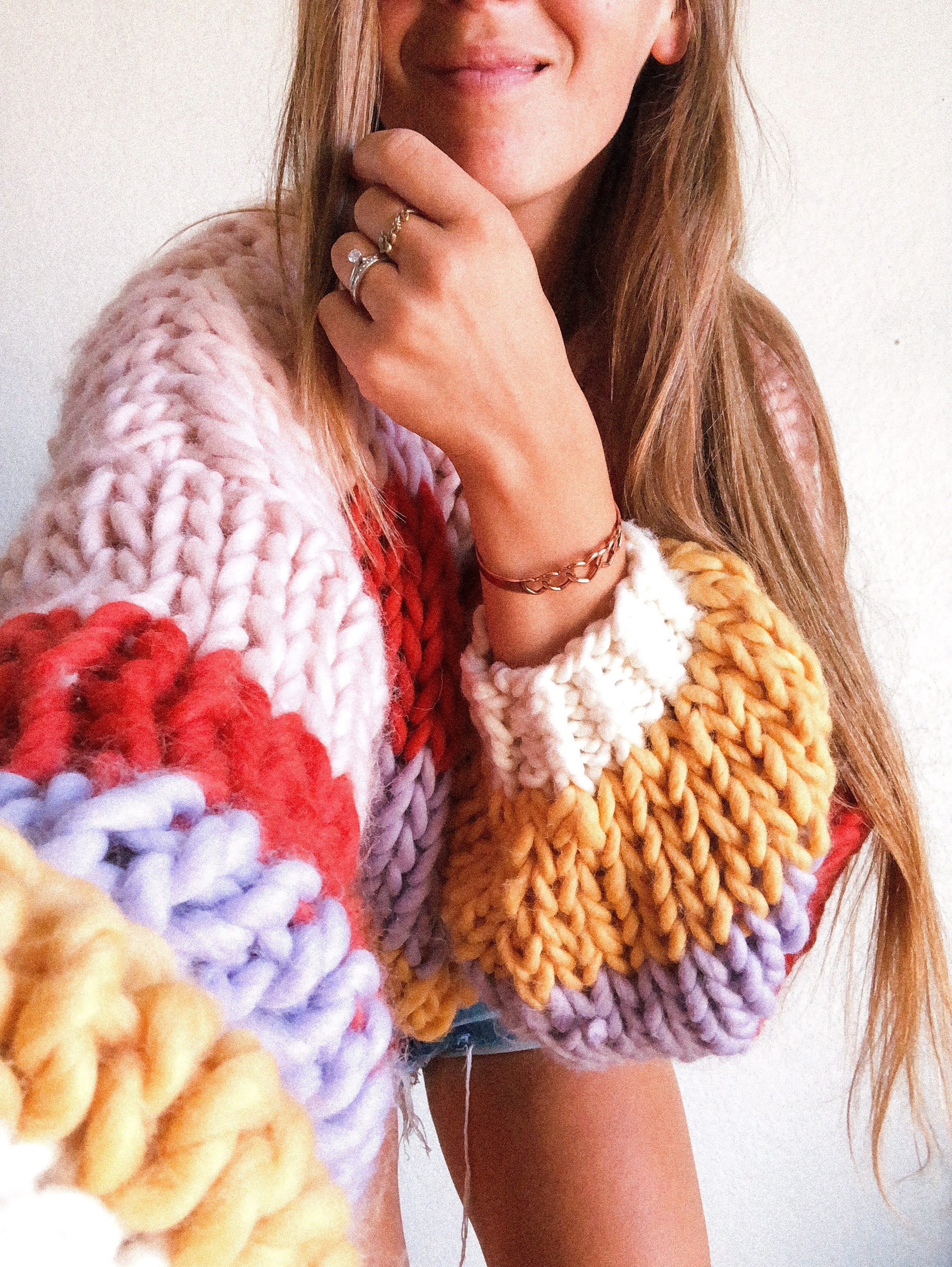 Cropped Striped Winter Sweater Knitting Pattern - Etsy